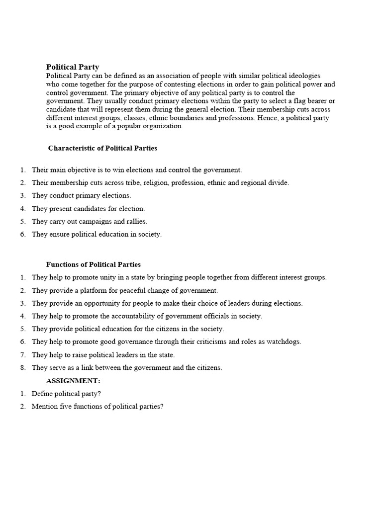 Civic SS2 Week 9-10 | PDF | Political Parties | Elections