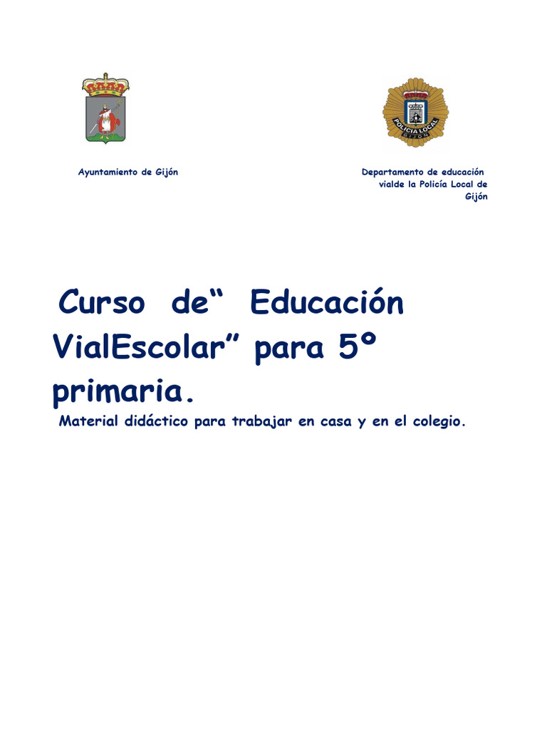 Curso de Educación Vial Escolar para 5to primaria | PDF | Calle | Tráfico