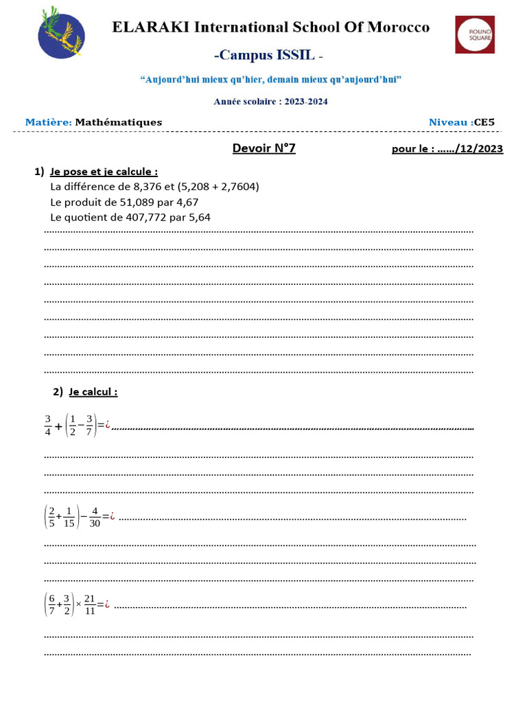 Devoir N°7.docm | PDF