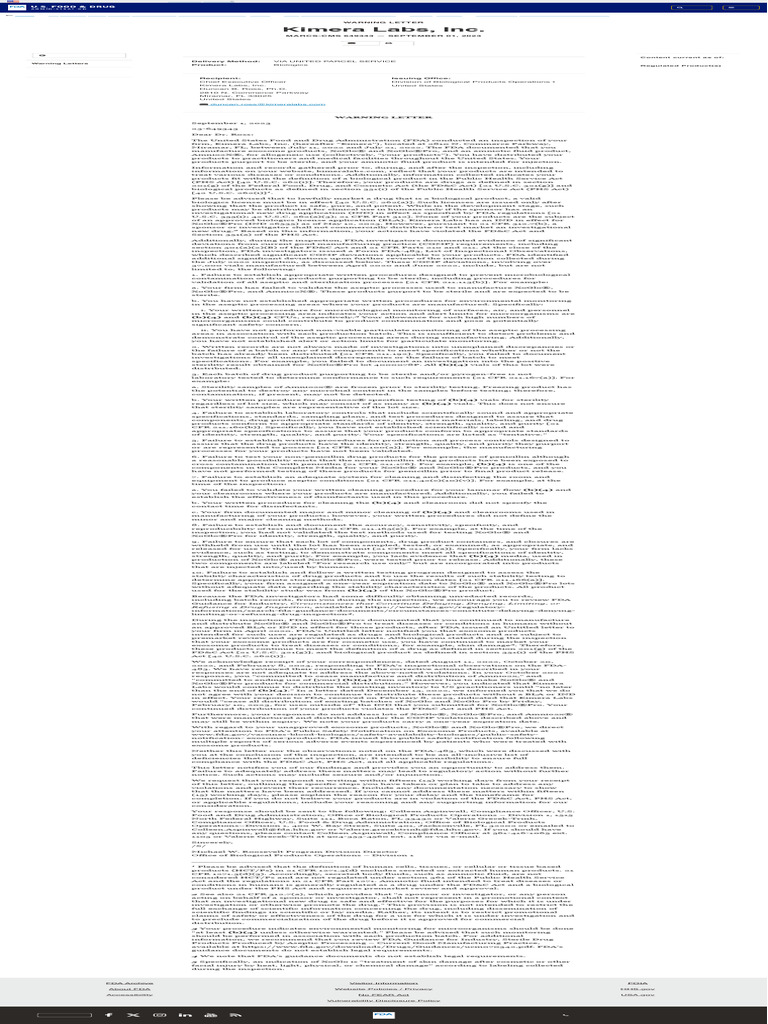 Kimera Exosomes, Kimera Labs, Inc. - 649343 - 09:01:2023 - FDA | PDF ...