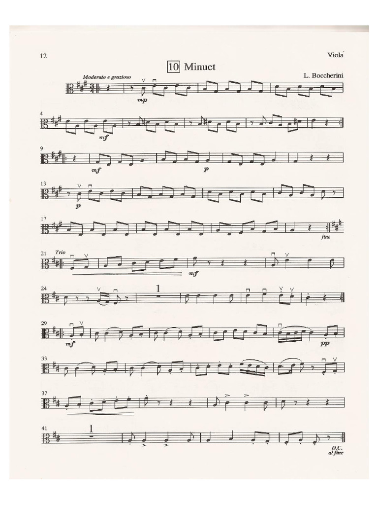 Minuet Bocherini Viola | PDF