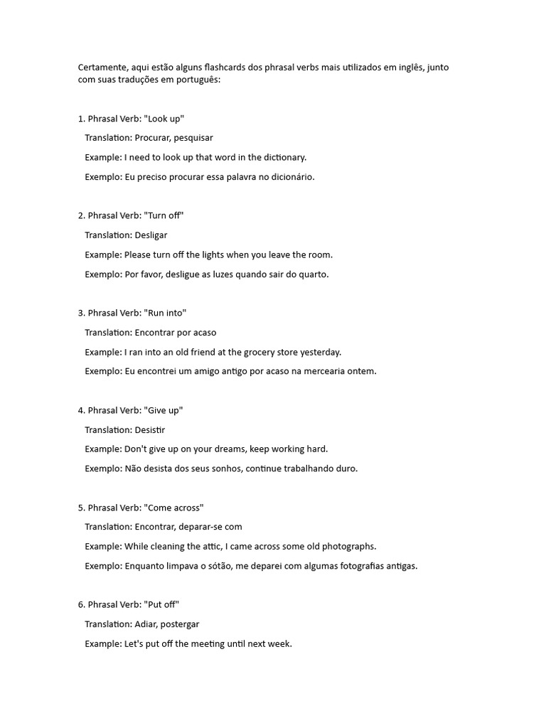 ALGUNS PHASES VERBS | PDF | Lexicology | Linguistic Typology