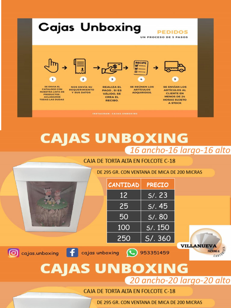 Catalogo Cajas Unboxing | PDF