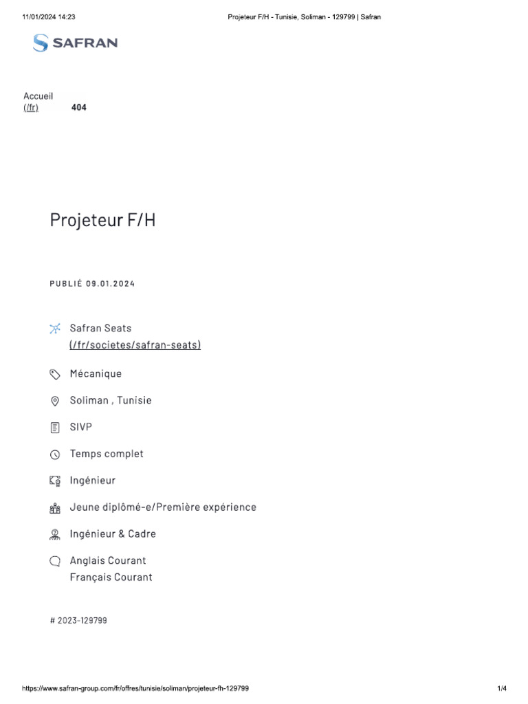 Projeteur Chez Safran | PDF