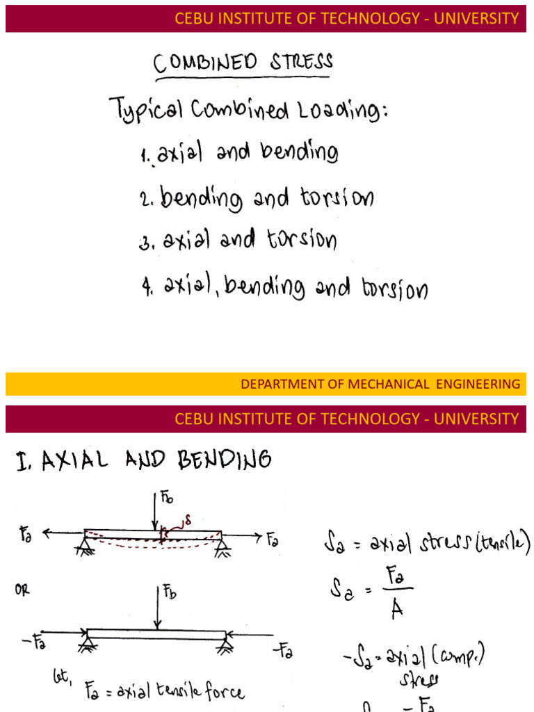 4-Combined Stress | PDF | Bending | Stress (Mechanics)