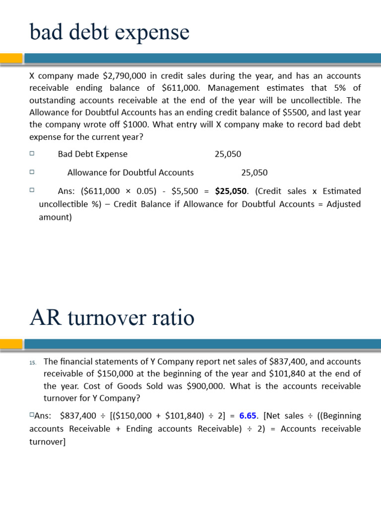 some practice questions | PDF | Bad Debt | Revenue