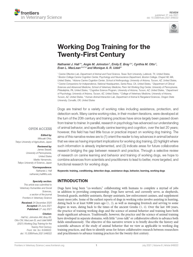 Working Dog Training For The 21 Century | PDF | Classical Conditioning | Behaviorism