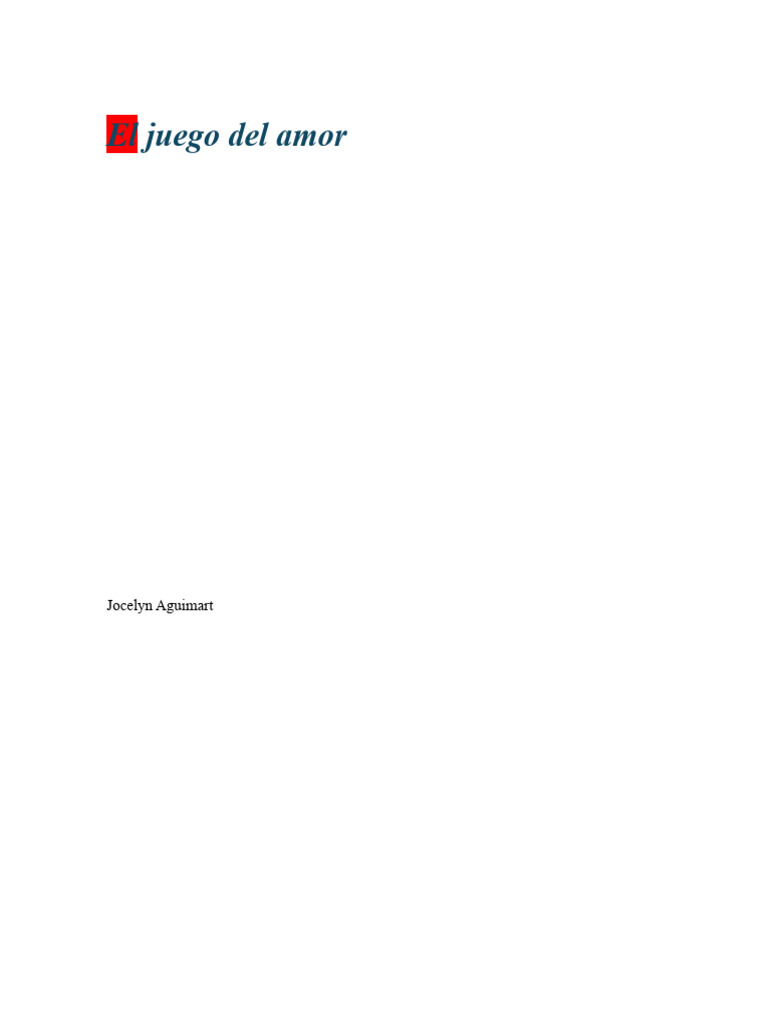 El Juego Del Amor | Descargar gratis PDF | Amor