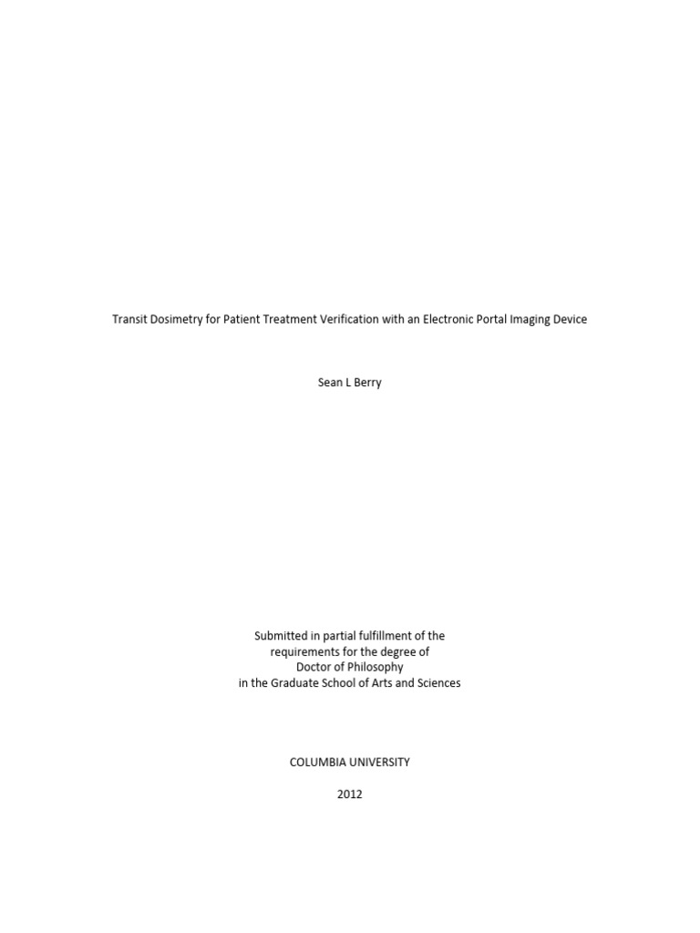 Transit Dosimetry | Download Free PDF | Radiation Therapy | Ct Scan