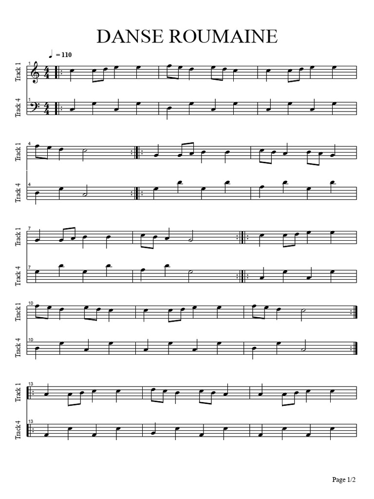 Danse Roumaine Piano | PDF