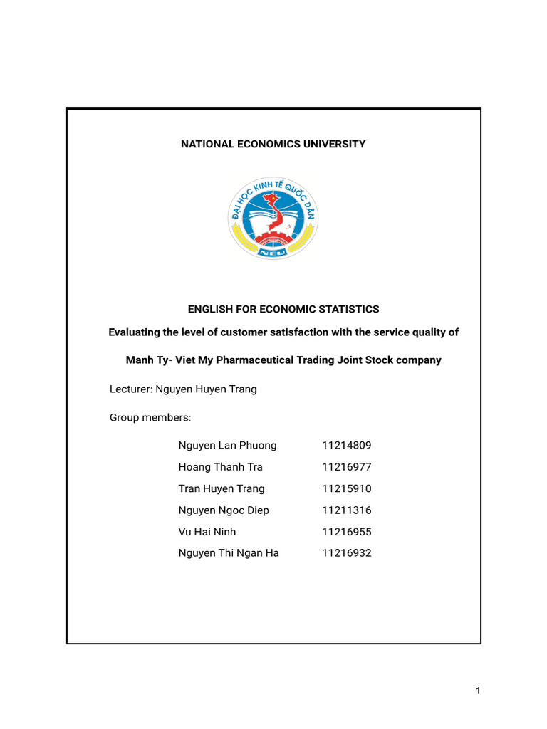 Group 1 - Report | PDF | Analysis Of Variance | Customer Satisfaction