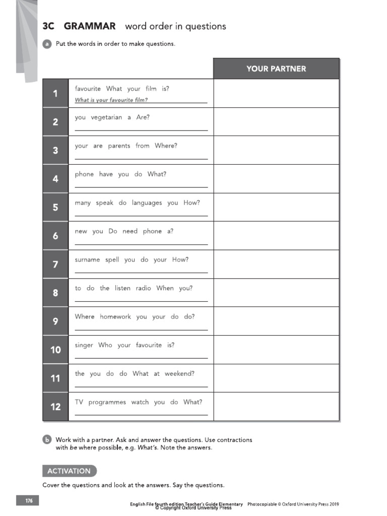 Word Order in Questions | PDF