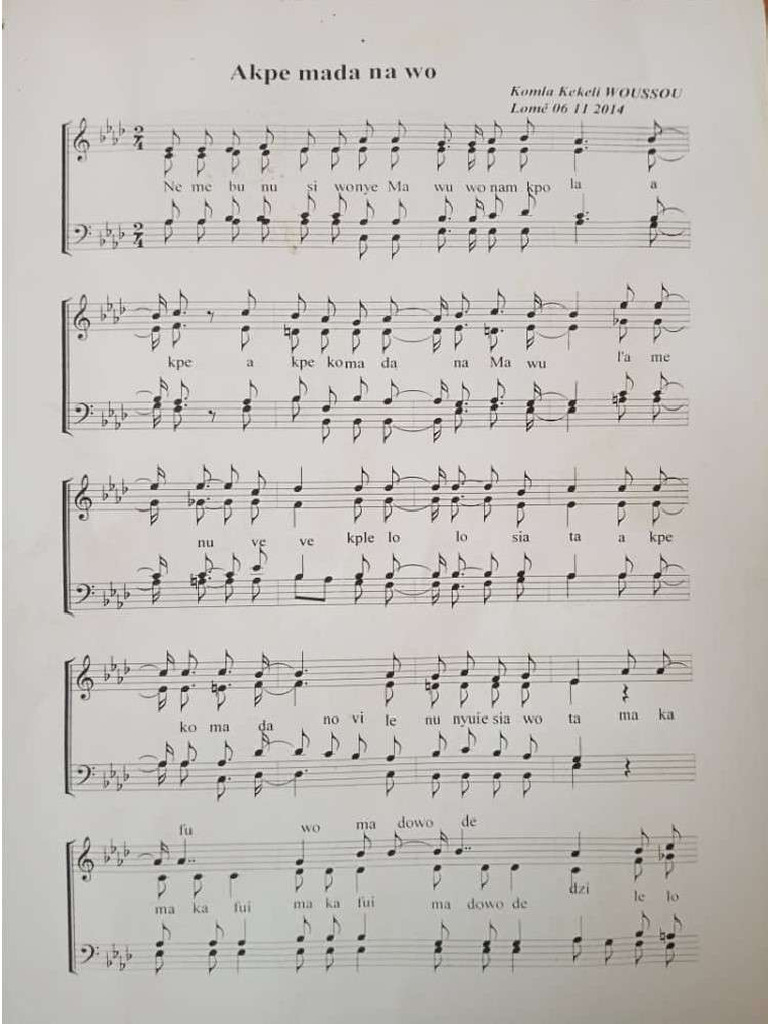 Akpe Mada Na Wo - Kekeli Woussou | PDF