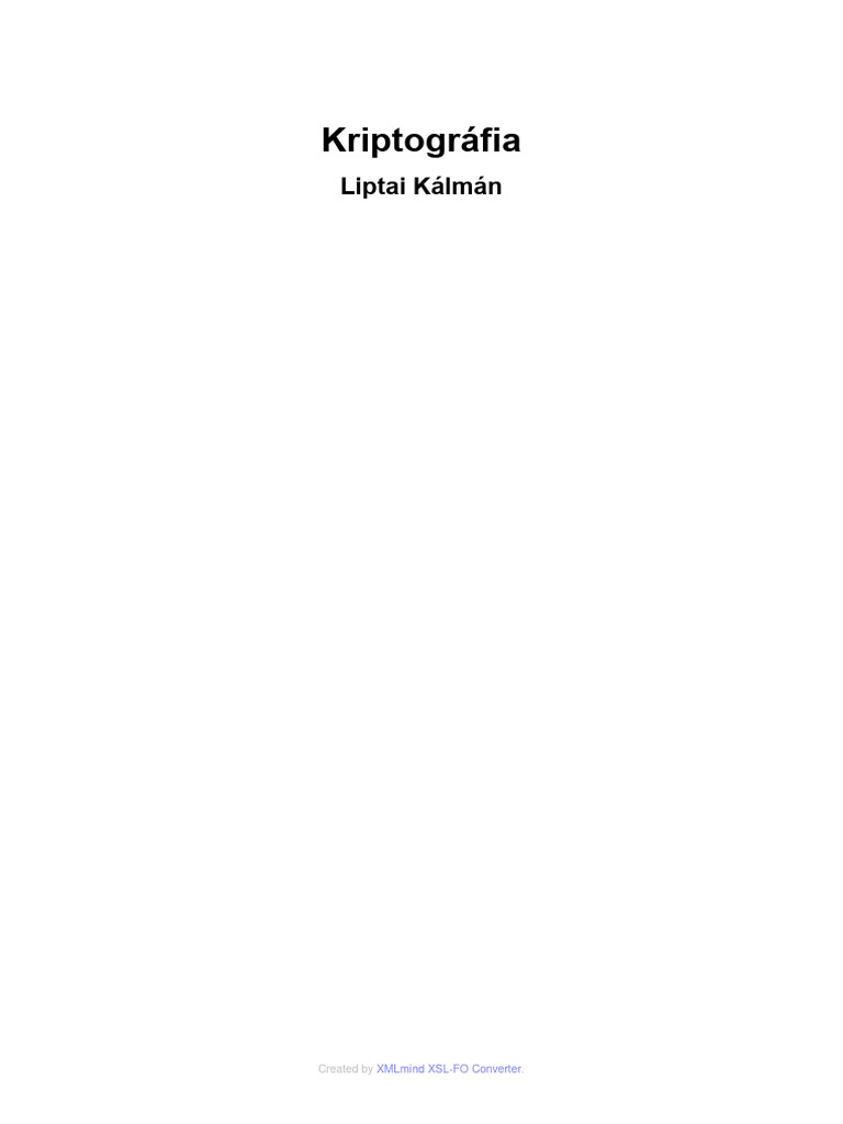 Liptai Kalman-Kriptografia | PDF