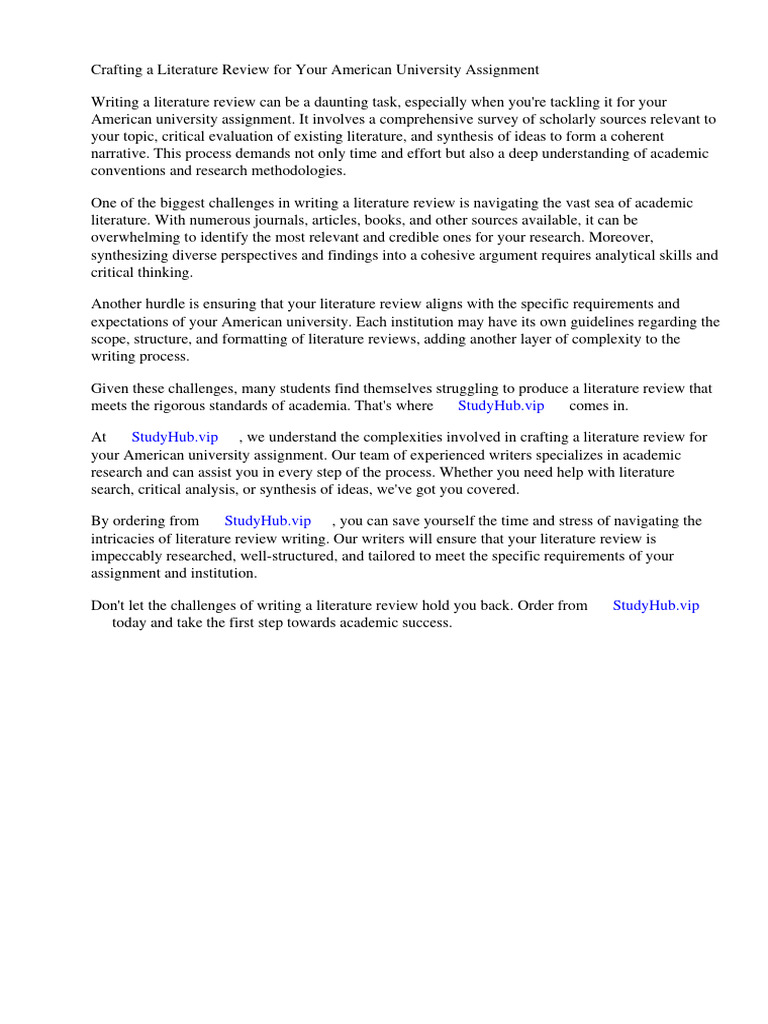Literature Review American University | PDF | Literature Review ...
