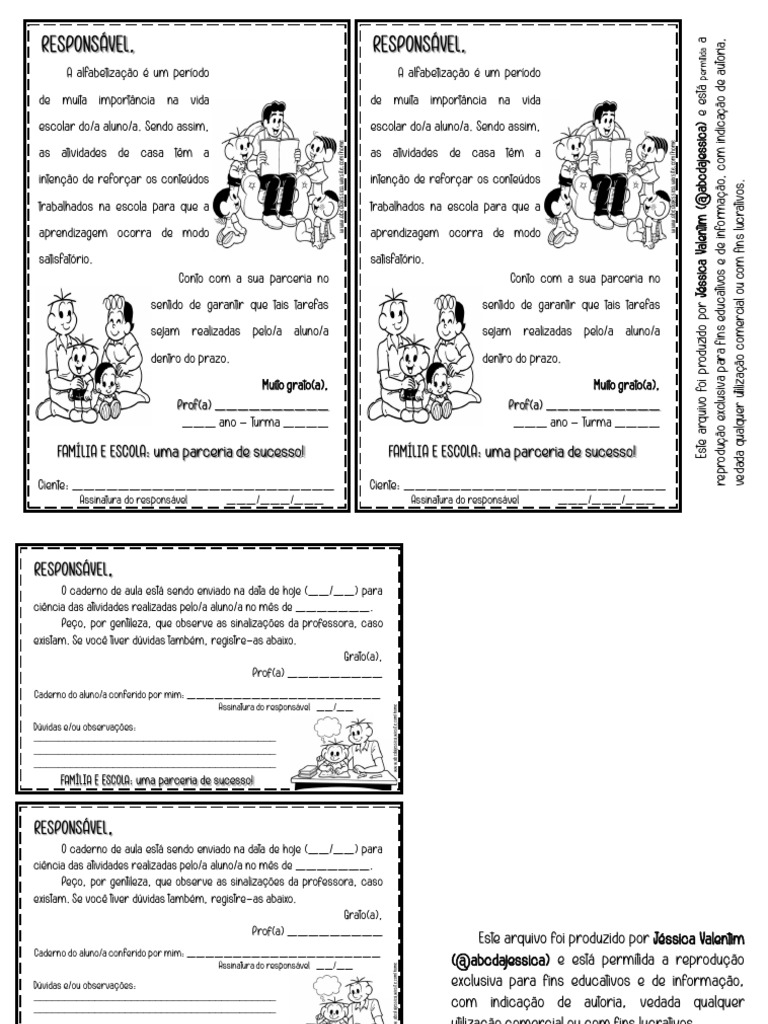 Bilhete Sobre Dever de Casa | PDF | Aprendizado