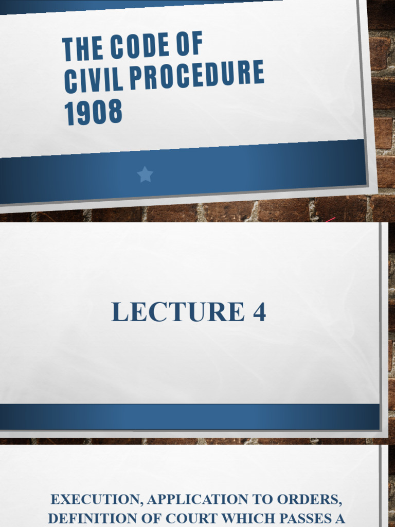 Copy-CPC LECTURE 4 | PDF | Decree | Judgment (Law)
