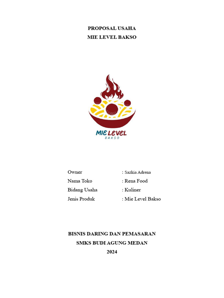 Proposal Usaha Mie Level Bakso | PDF