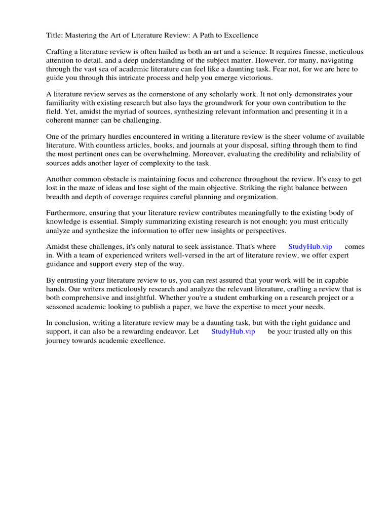 State Of Art Literature Review Pdf Literature Review Column