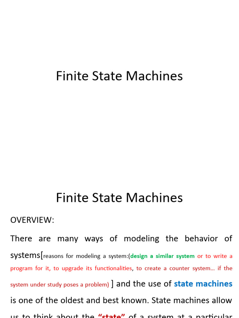 MODULE 4 Embedded Systems FSM | PDF