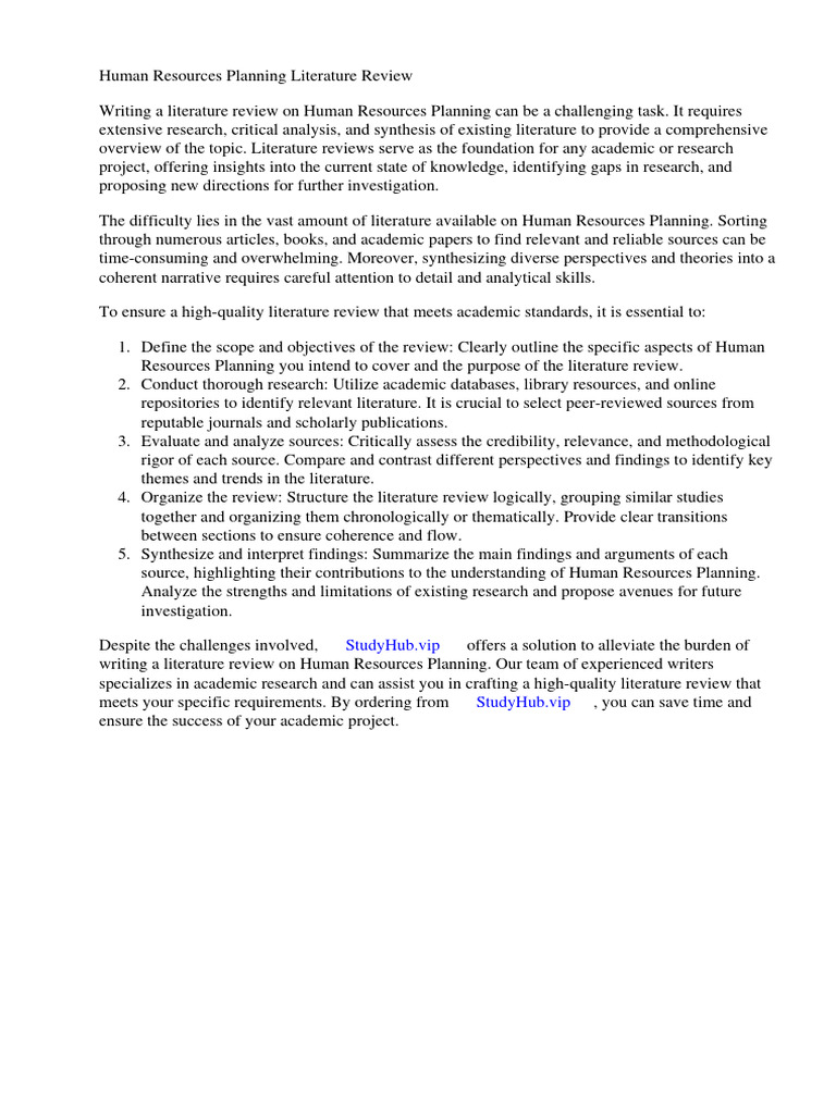 Human Resources Planning Literature Review | Download Free PDF | Human ... Human Resources Planning Literature Review | Download Free PDF | Human ...