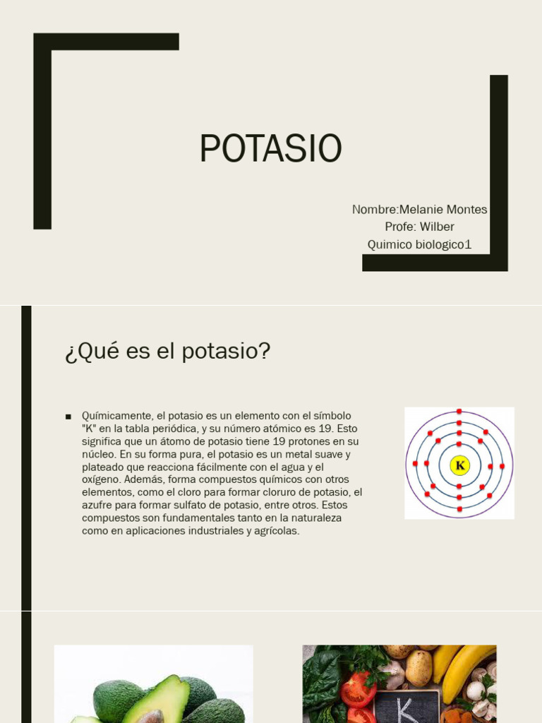 Bioelemento Potasio | PDF | Potasio | Química