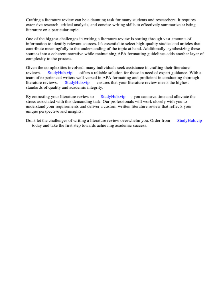 Apa Literature Review Outline Sample | PDF | Apa Style | Citation