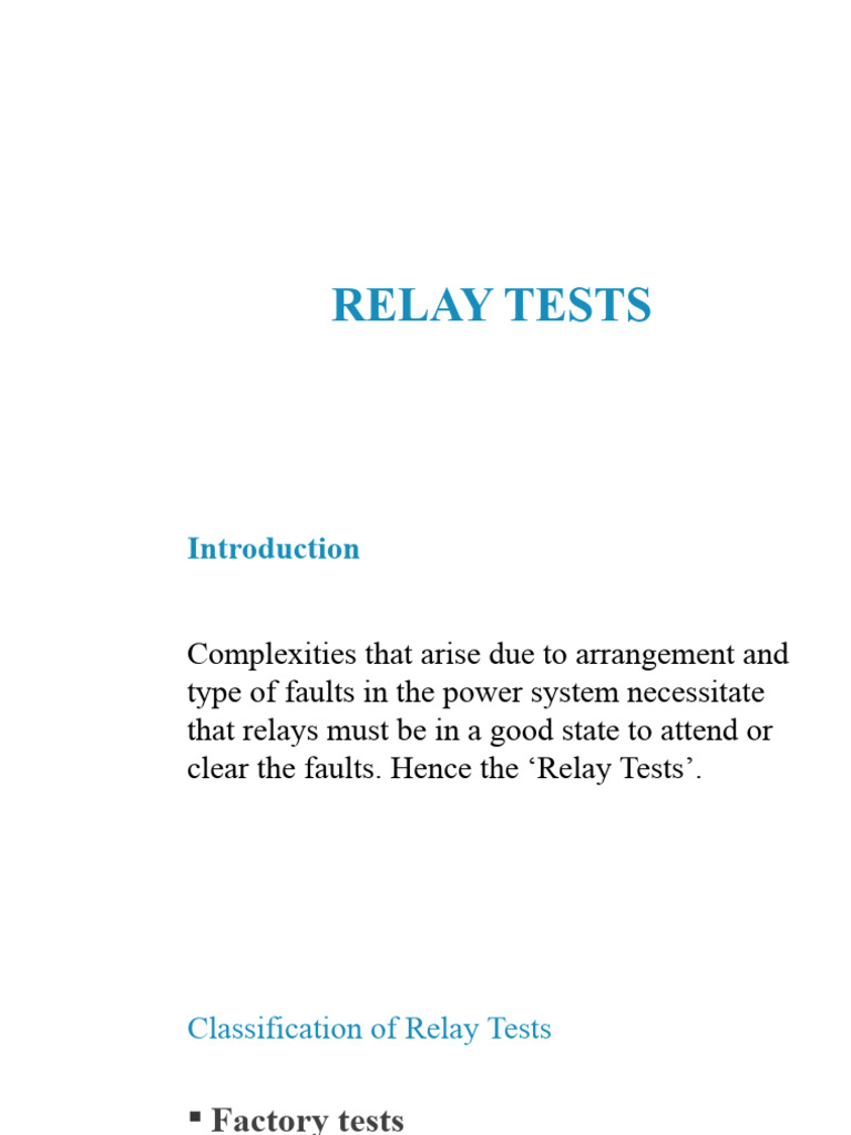 Lecture 12 Relay Testing Commissioning And Maintenance Pdf Relay