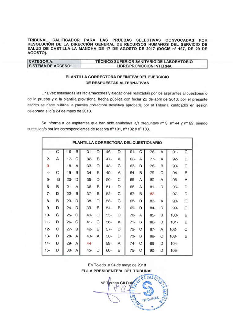 Plantilla Correctora Definitiva Tss Laboratorio | PDF