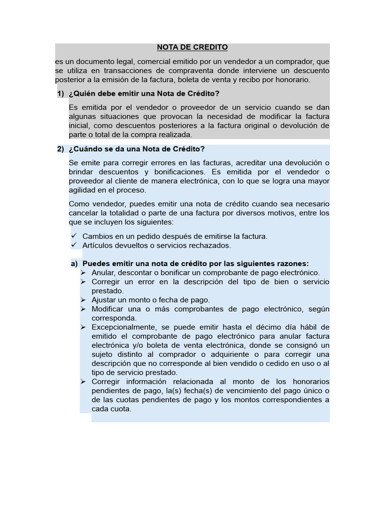 Nota de Credito | Descargar gratis PDF | Tarjeta de crédito | Factura