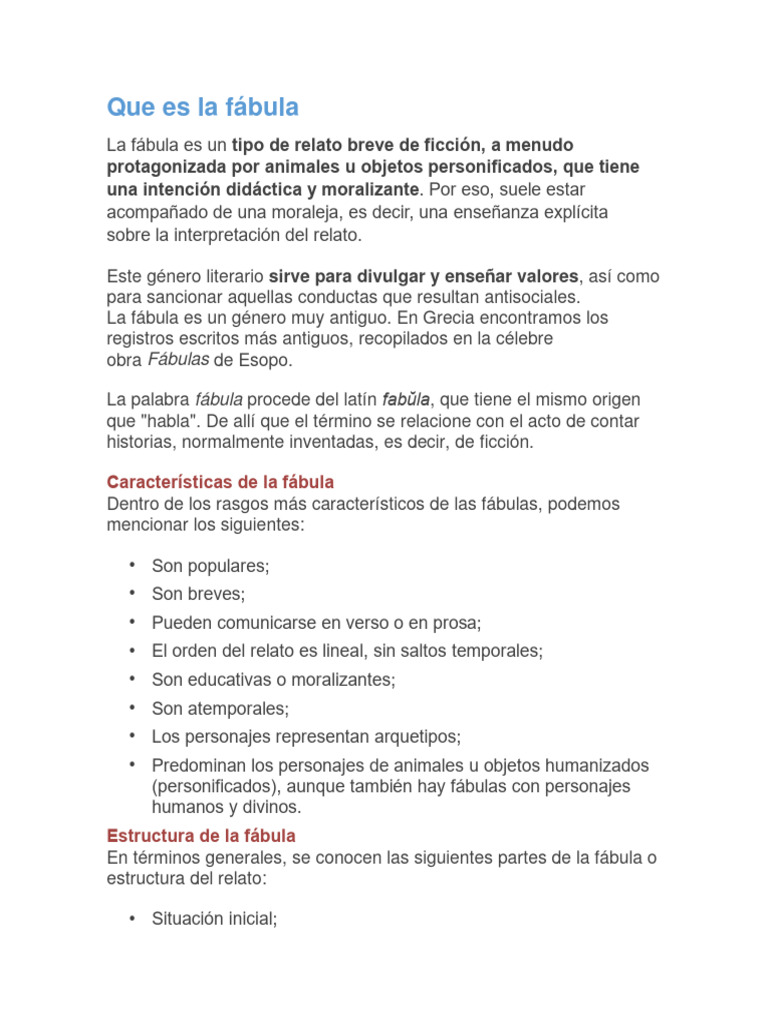 Fábula | PDF | Fábula