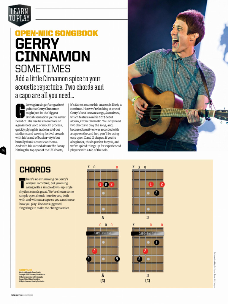 Gerry Cinnamon - Sometimes | PDF | Celtic Musical Instruments | Guitar ...