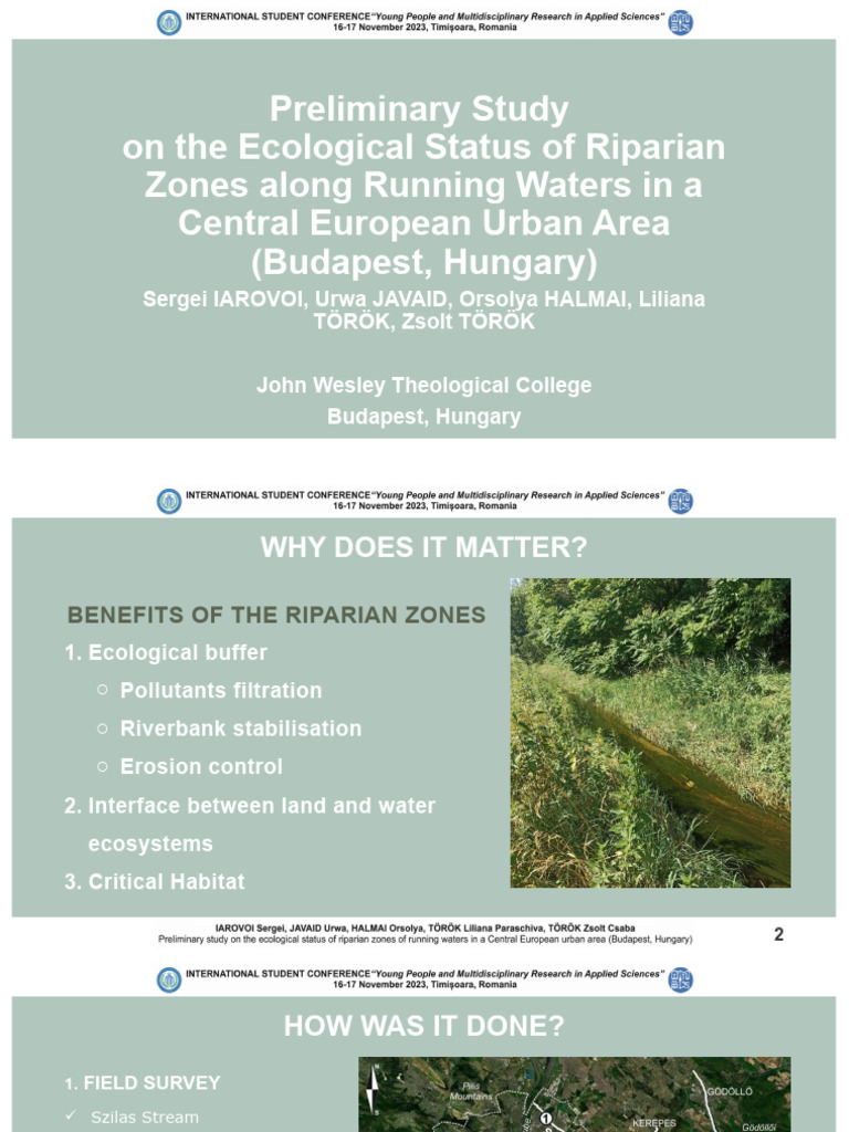 Preliminary Study on the Ecological Status of Riparian Zones of Running Waters in a Central ...
