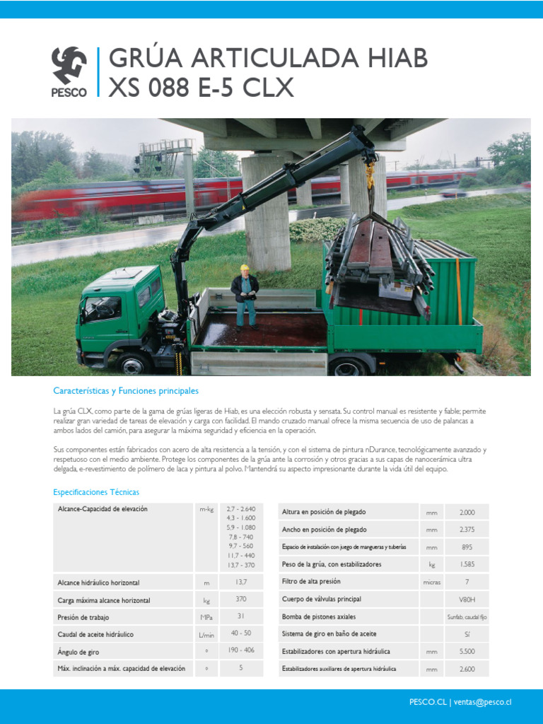 FT OL1KR9 Grua Hiab XS 088 E-5 CLX | PDF | Engranaje | Ingeniería mecánica