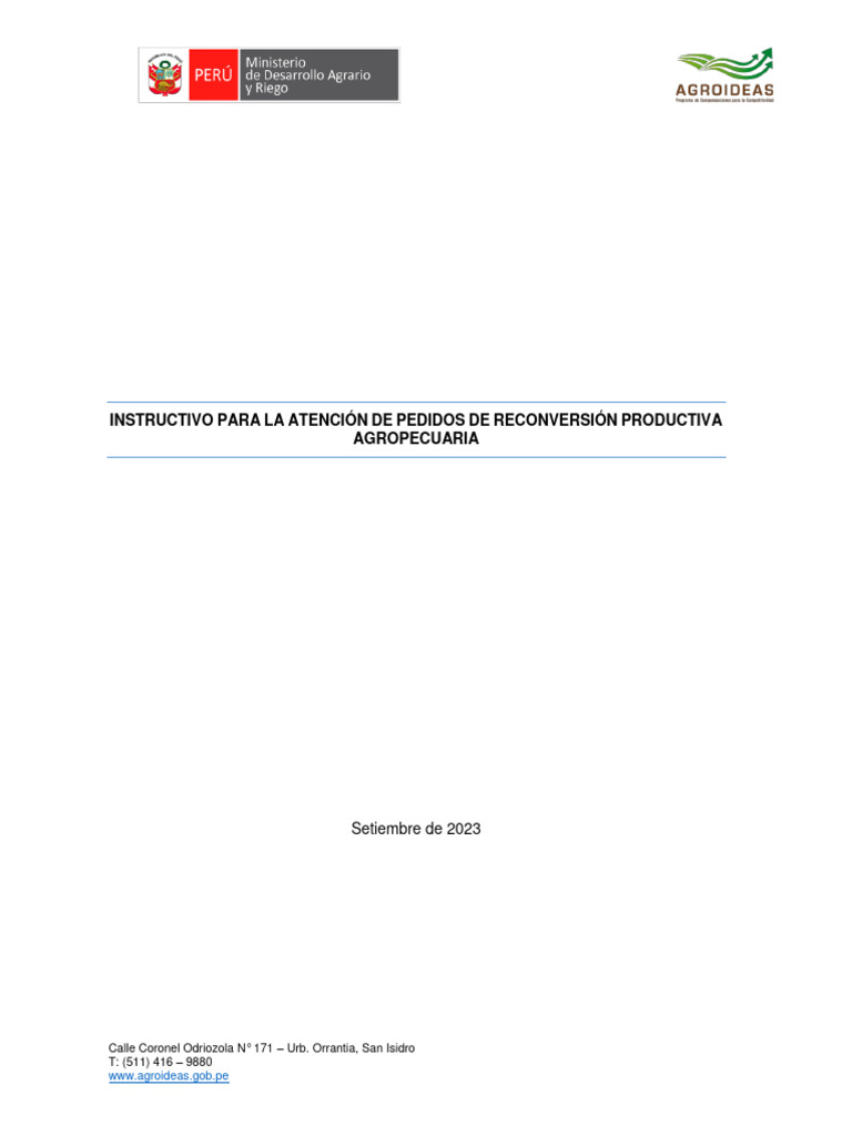 INSTRUCTIVO NUEVO PRP | PDF | Mercado (economía) | Agricultura