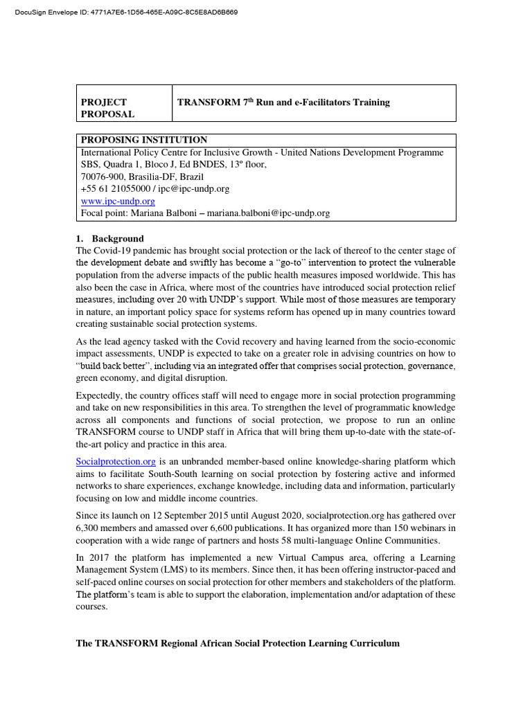 Tor - Transform 7th Run-Undp VF | PDF | Social Protection | Educational Technology