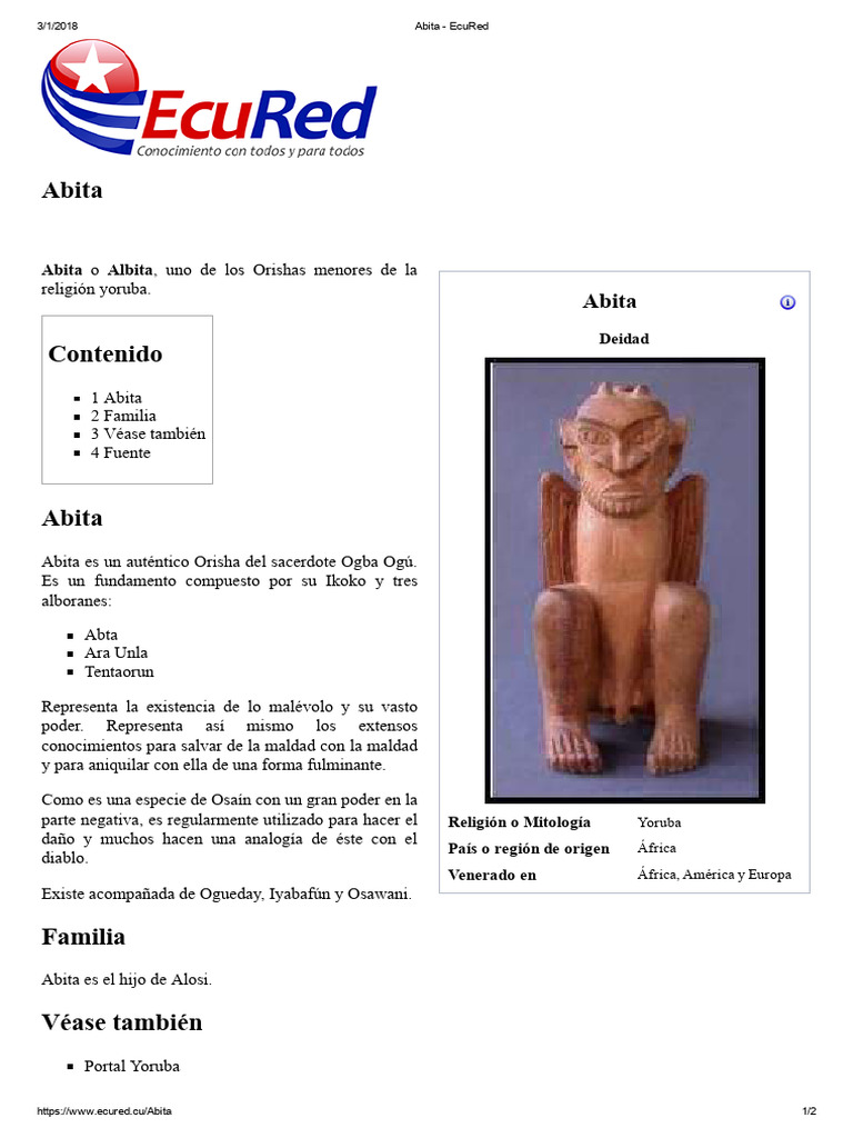 Abita: Deidad Yoruba y su Significado | PDF