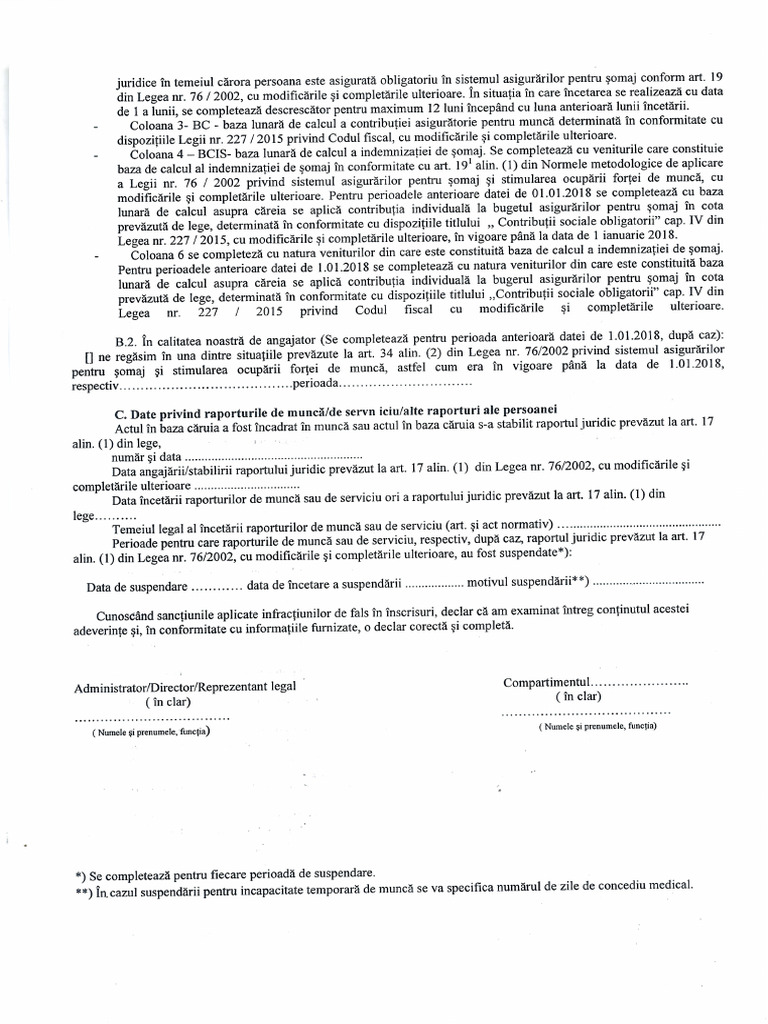 Adeverinta Anexa 7 Blank | PDF