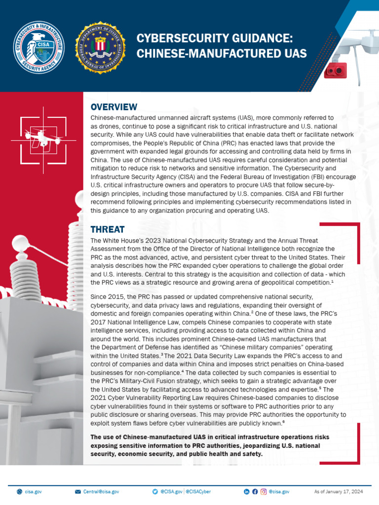 Cybersecurity Guidance - Chinese-Manufactured Uas | PDF | Security ...