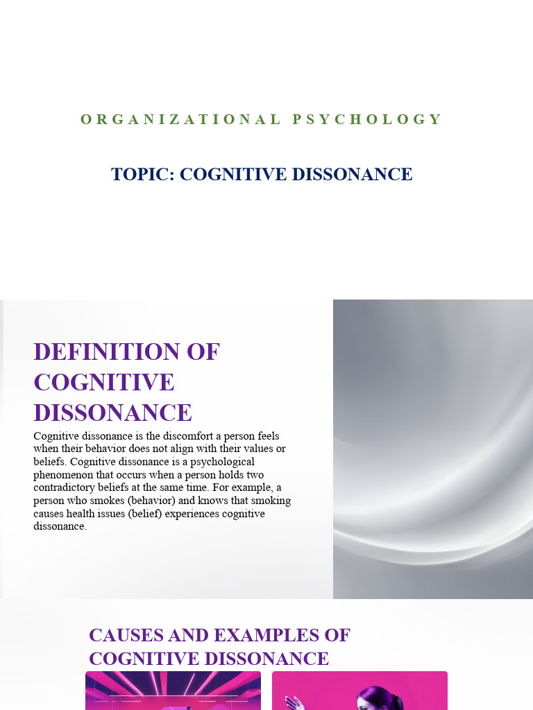 PP Definition of Cognitive Dissonance Main | PDF | Applied Psychology ...