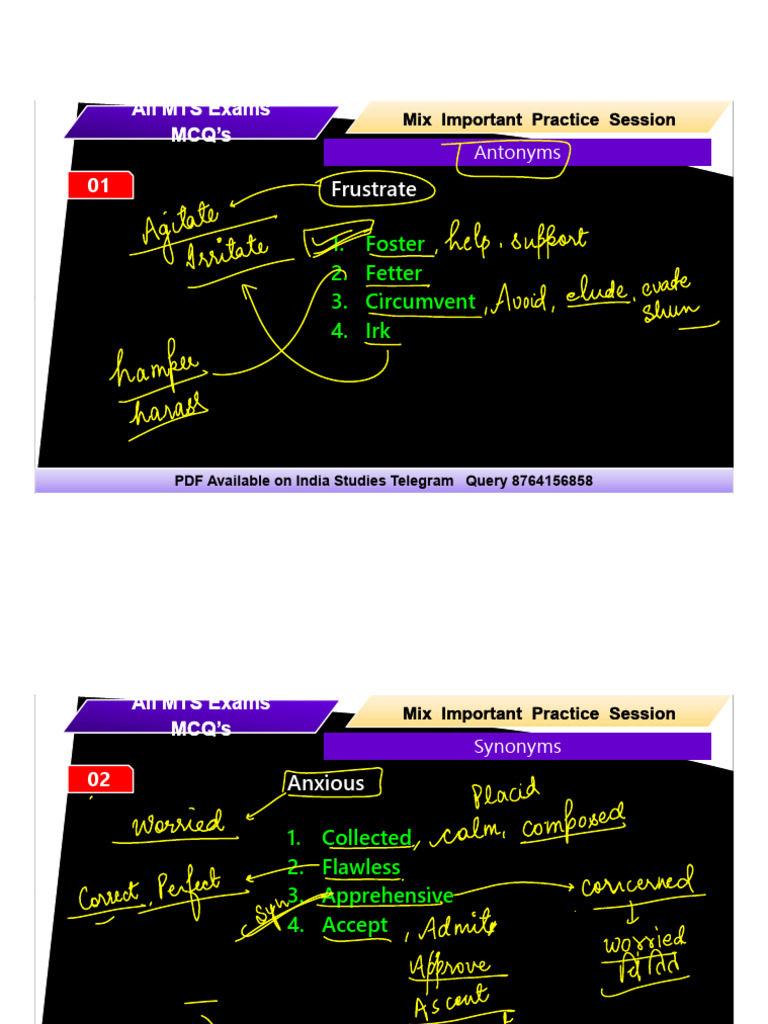 MTS Exam Vocabulary Practice Guide | PDF