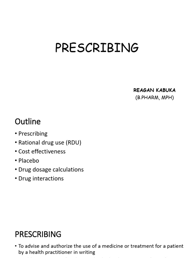 Essential Guide to Prescribing Medications | PDF | Medical Prescription ...