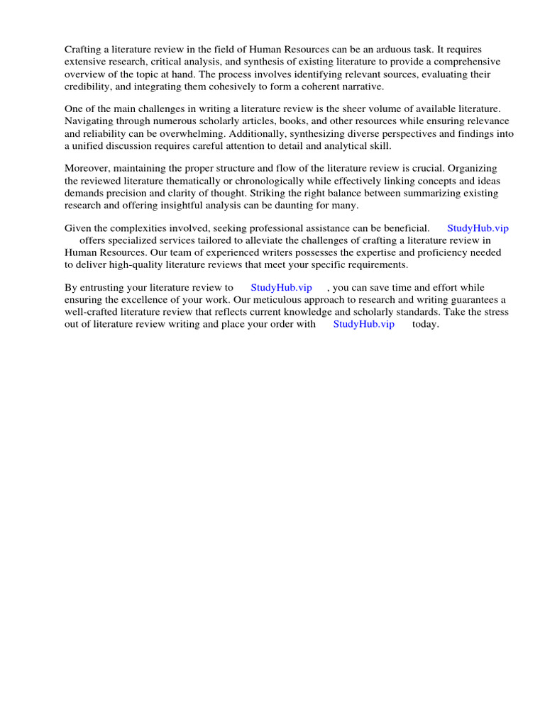 Literature Review Human Resources | PDF | Human Resource Management ...