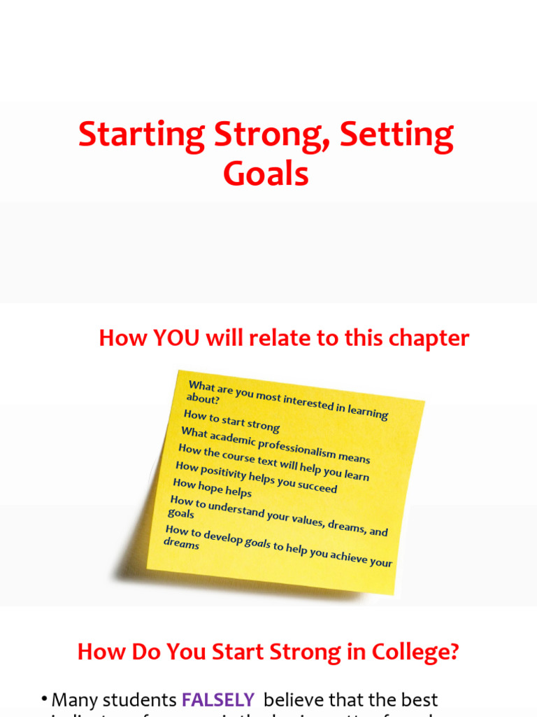 Week 2 Starting Strong Setting Goals | PDF | Social Psychology ...
