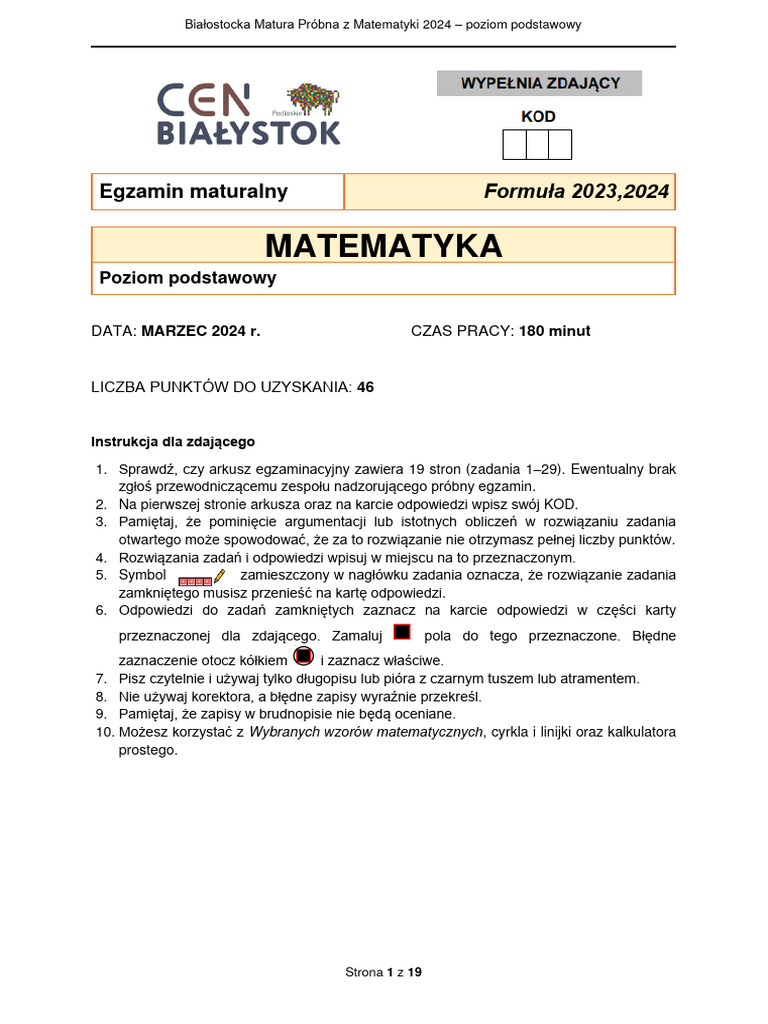 BMP - 2024 - PP - Mat - Arkusz - W. Zad. 13.2 - 20 | PDF