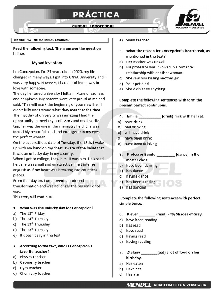 Repaso General-Inglés 111 | PDF