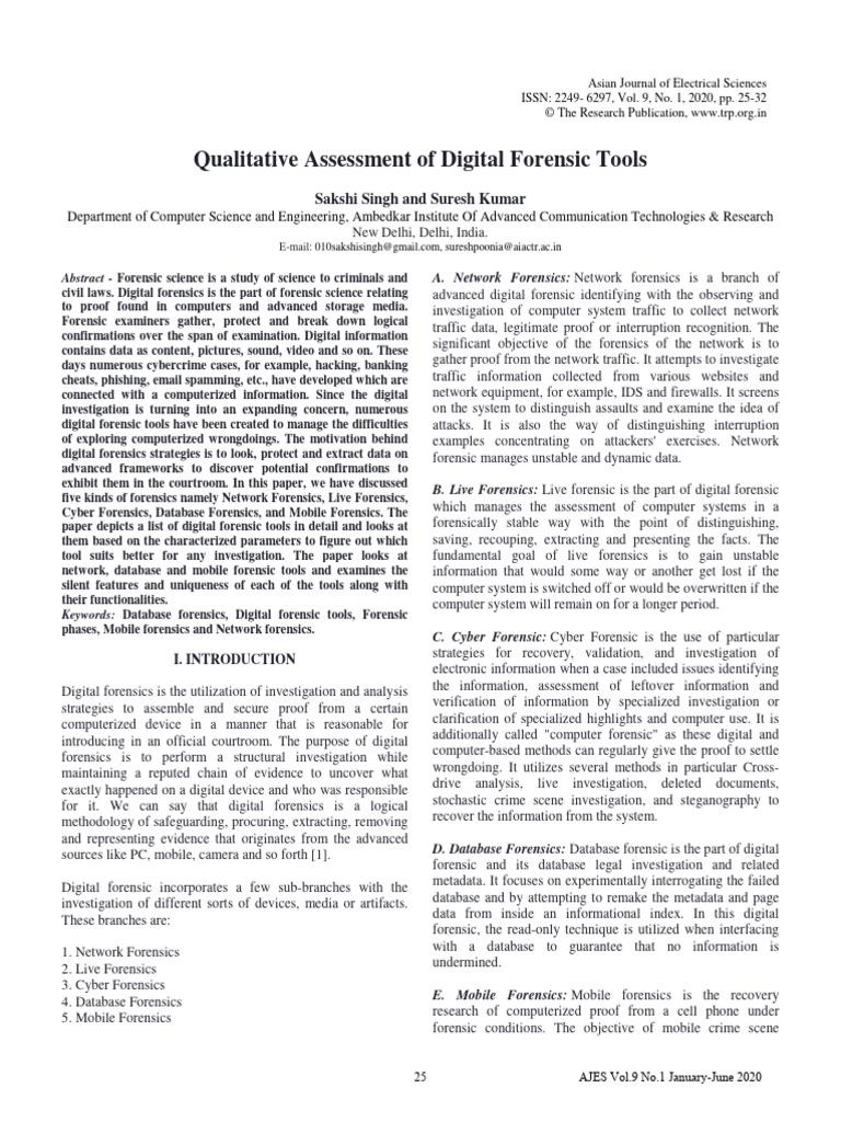 Digital Forensic Tools Analysis | PDF | Computer Forensics | Digital Forensics