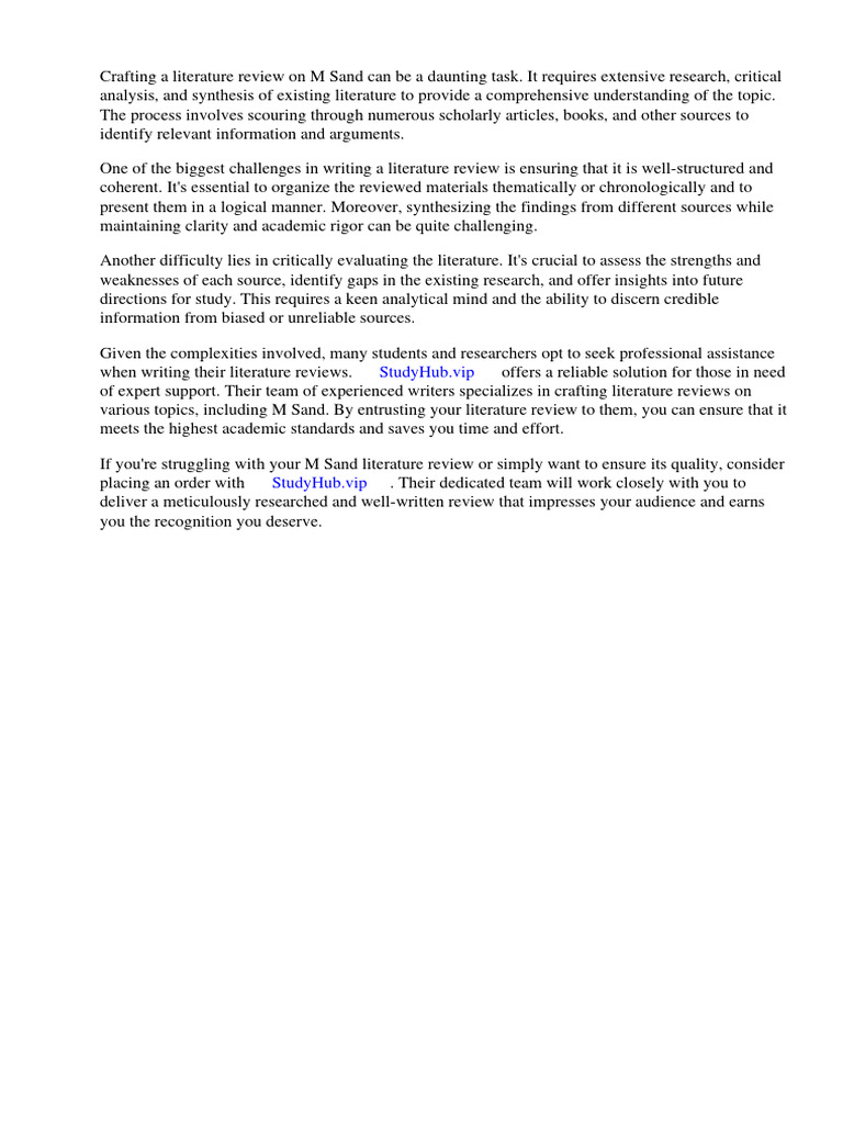 M Sand Literature Review Pdf Pedagogy Curriculum