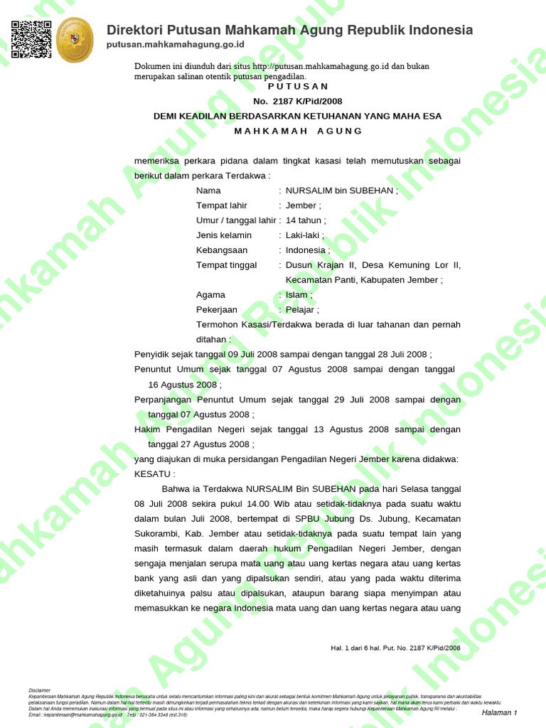 Putusan 2187 K Pid 2008 20240322002956 | PDF