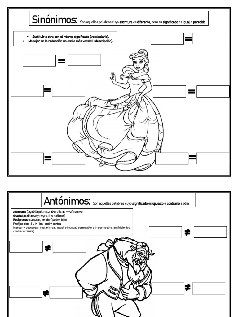Actividad Sinonimos y Antonimos | PDF